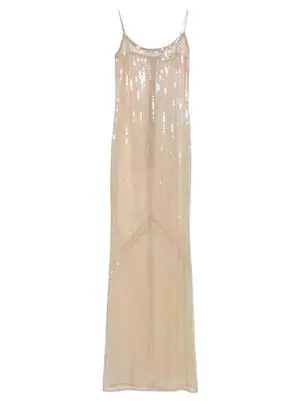 THE NEW ARRIVALS ILKYAZ OZEL Isis Maxi Dress Neutrals
