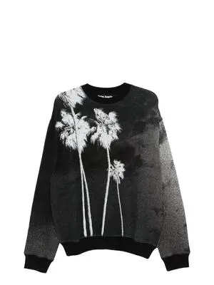 Palm Angels Graphic Print Cotton Sweatshirt - Black