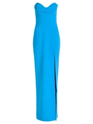Rebecca Vallance Skylar Strapless Crepe Gown - Bright Blue