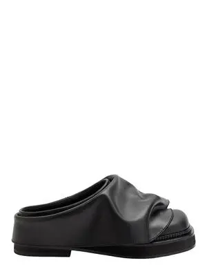 Attico Mini Robin Leather Mules - Black