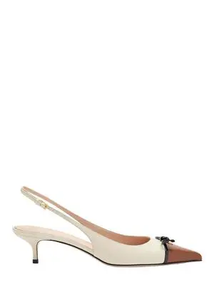 Valentino Garavani Bepointy 45 Leather Slingback Pumps - Brown