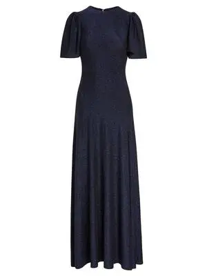 LUXE DE VALENTINA Fluted Metallic Jersey Gown