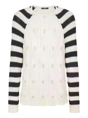 Balmain Cable-knit Jumper - White