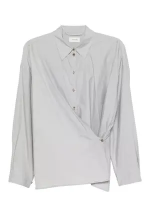 LEMAIRE Straight-collar Twisted Shirt - Grey
