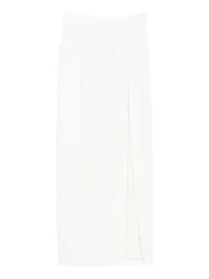Alessandra Rich Split-front Midi Skirt - White