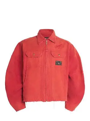 WILLY CHAVARRIA Willy Chavarria Cotton Canvas Oversized Jacket Red