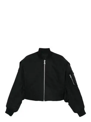 Jean Paul Gaultier Zip-fastening Cropped Bomber Jacket - Black