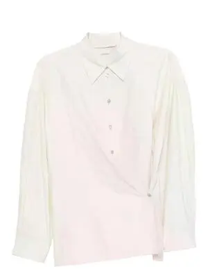 LEMAIRE Straight-collar Twisted Shirt - Neutrals