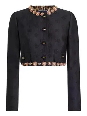 Dolce & Gabbana Dna Dg Logo-jacquard Jacket - Black