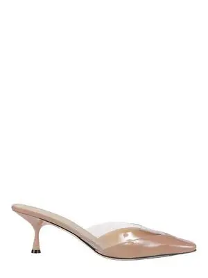 SERGIO ROSSI Leather Heeled Mules - Neutrals
