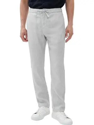 Frescobol Carioca Oscar Linen Chinos - Light Melange Grey