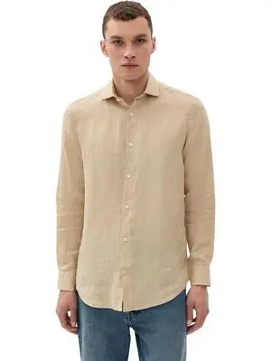 Frescobol Carioca Antonio Linen Shirt - Sand Dune