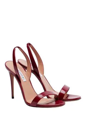AQUAZZURA So Nude 105 Leather Sandals Red