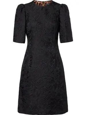 Dolce & Gabbana Cotton And Silk-blend Minidress - Black