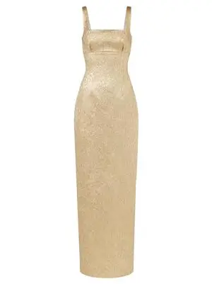EMILIA WICKSTEAD Micheline Cloqué Gown - Gold