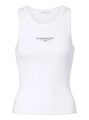 Givenchy Stamp Cotton Tank Top - White