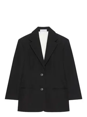 Givenchy Single-breasted Grain De Poudre Wool Jacket - Black