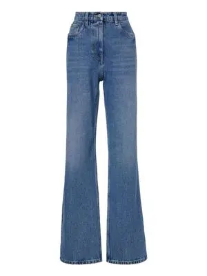 Prada High-Rise Wide-Leg Jeans Blue