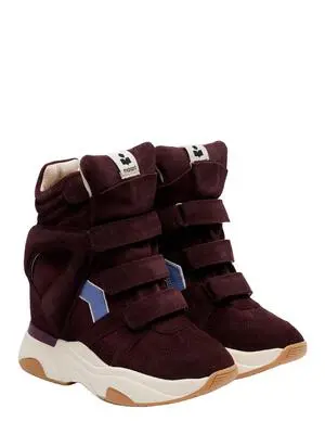 Isabel Marant Balskee Suede High-top Platform Sneakers - Burgundy