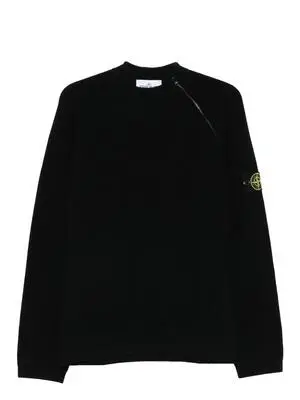 Stone Island Sweater With Logo - Black