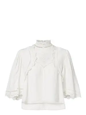 Isabel Marant Étoile Isabel Marant Frany Broderie Anglaise Crêpe Top White
