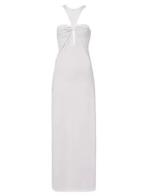 ADRIANA DEGREAS Open-back Maxi Dress - White