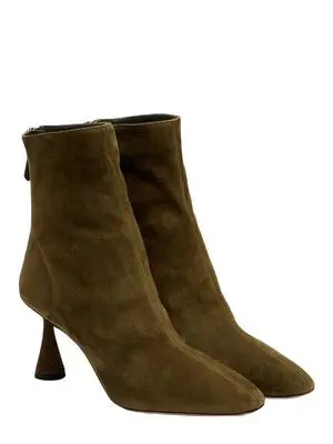 AQUAZZURA Amore 75 Suede Ankle Boots - Green