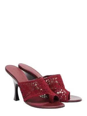 Magda Butrym Crochet Thong Sandals - Burgundy