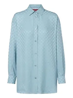 Gucci Gg Silk Button-up Shirt - Blue