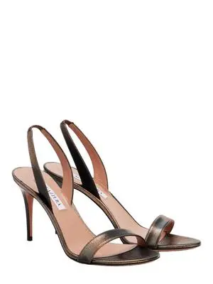 AQUAZZURA So Nude 85 Leather Slingback Sandals - Brown