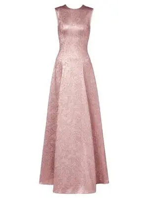 EMILIA WICKSTEAD Nodin Open-back Cloqué Gown - Pink