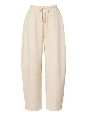 Sportmax Cotton-blend Jersey Wide-leg Sweatpants - White