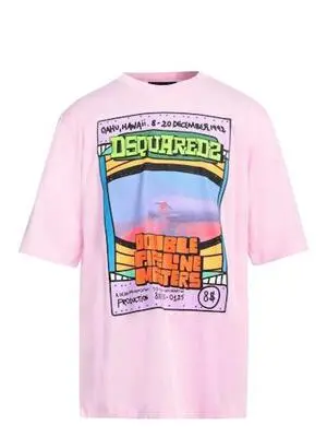 Dsquared2 Double Pipeline Masters Design Skater Fit T-shirt - Pink