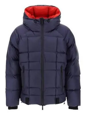 Dsquared2 Printed Logo Hooded Down Jacket - Blue
