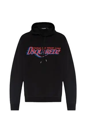 Dsquared2 Cool Fit Canadian Team Logo Hoodie - Black