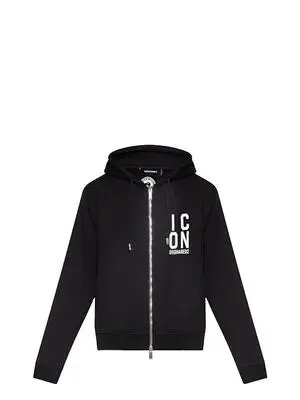 Dsquared2 Icon Logo Zip-up Hoodie - Black