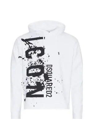 Dsquared2 Icon Splash Logo Hoodie - White