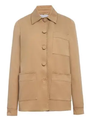 GABRIELA HEARST Ulu Chore Jacket In Camel Sea Island Cotton Twill