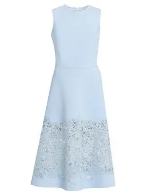 Oscar De La Renta Wool Day Dress - Soft Blue