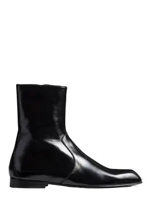 Khaite Colt Ankle Boot In Python-embossed Leather - Black