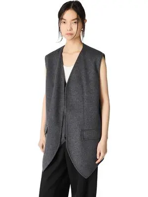 BOTTEGA  VENETA Double-face Wool Gilet - Charcoal Melange