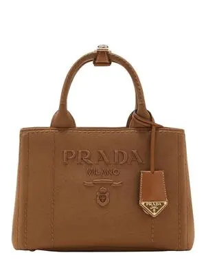 Prada Jardinière Canvas Tote Bag - Brown