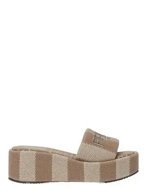 Fendi Sunshine Flatform Slides - Cream