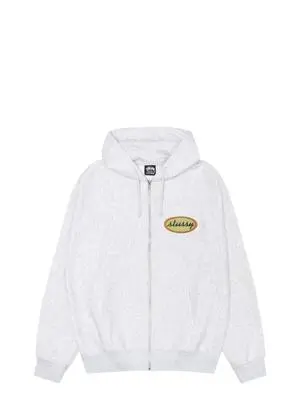 StÜssy X Our Legacy Work Shop Oval Zip Hoodie - Grey