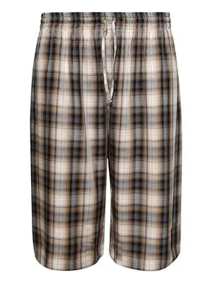 Acne Studios Plaid Skater Shorts - Tan