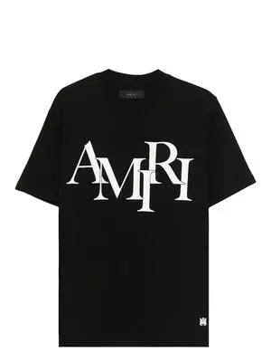 Amiri Staggered Logo Tee - Black