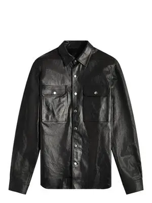 Rick Owens Leather Outershirt - Black