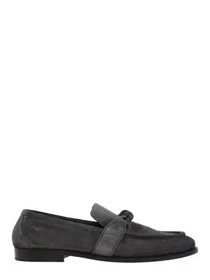 Bottega Veneta Astaire Knot Suede Loafers - Graphite