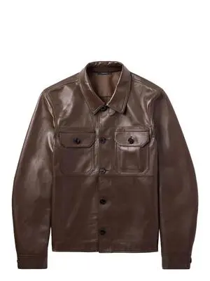 TOM FORD Leather Jacket - Brown