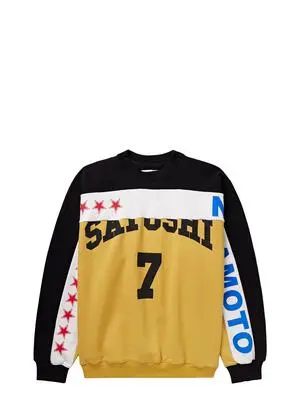SATOSHI NAKAMOTO Panelled Printed Cotton-jersey Sweatshirt - Yellow